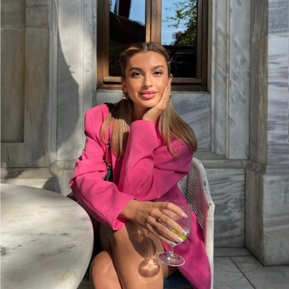 Zara | Jackets & Coats | Zara Silk Satin One Button Blazer | Poshmark